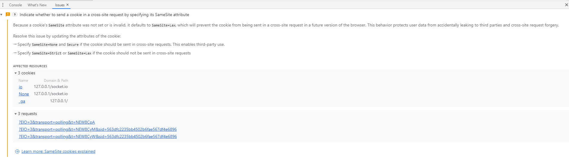 SameSite attribute in Flask-SocketIO · Issue #1344 · miguelgrinberg/Flask-SocketIO · GitHub