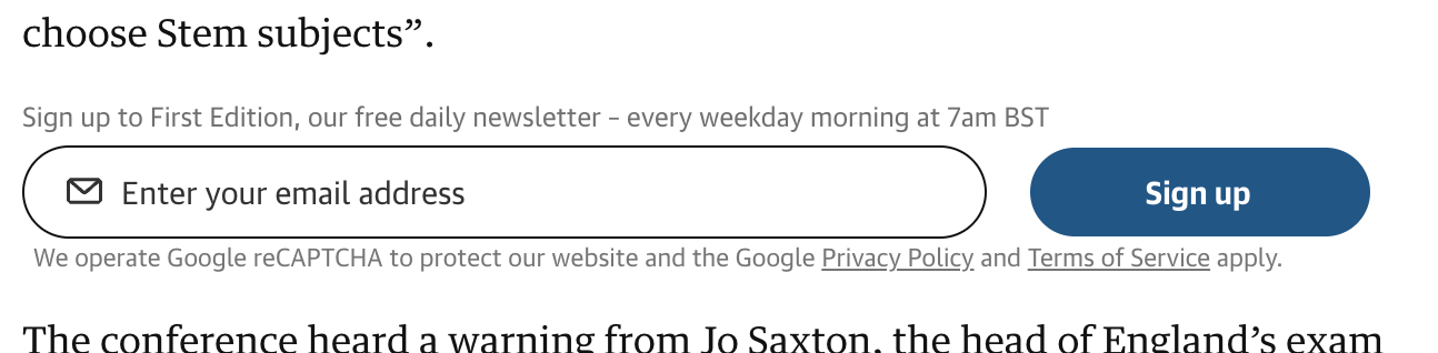 Newsletter sign up component in article · Issue #5218 · guardian/dotcom-rendering · GitHub
