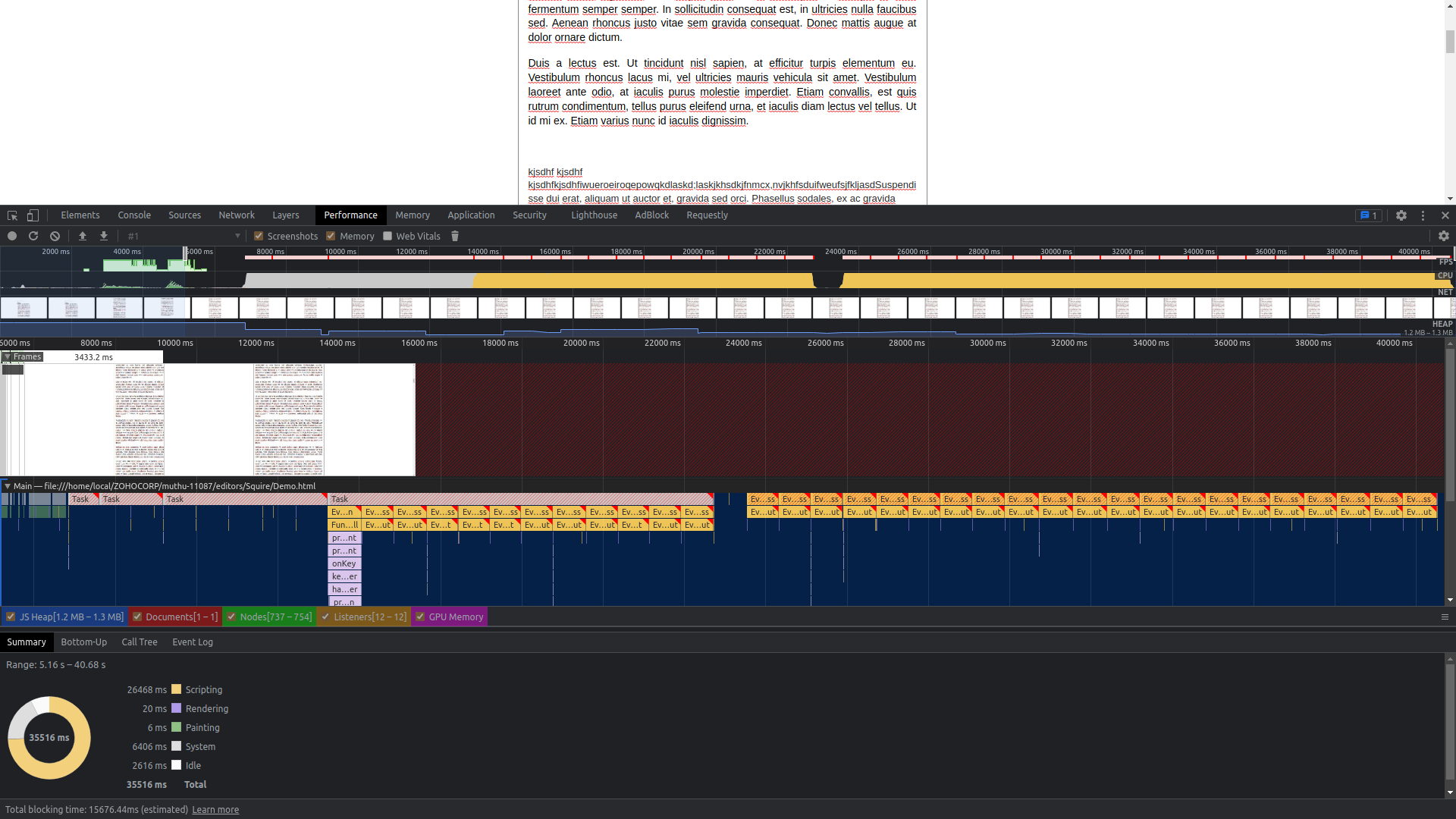 Unresponsive on while long content exist · Issue #419 · fastmail/Squire · GitHub