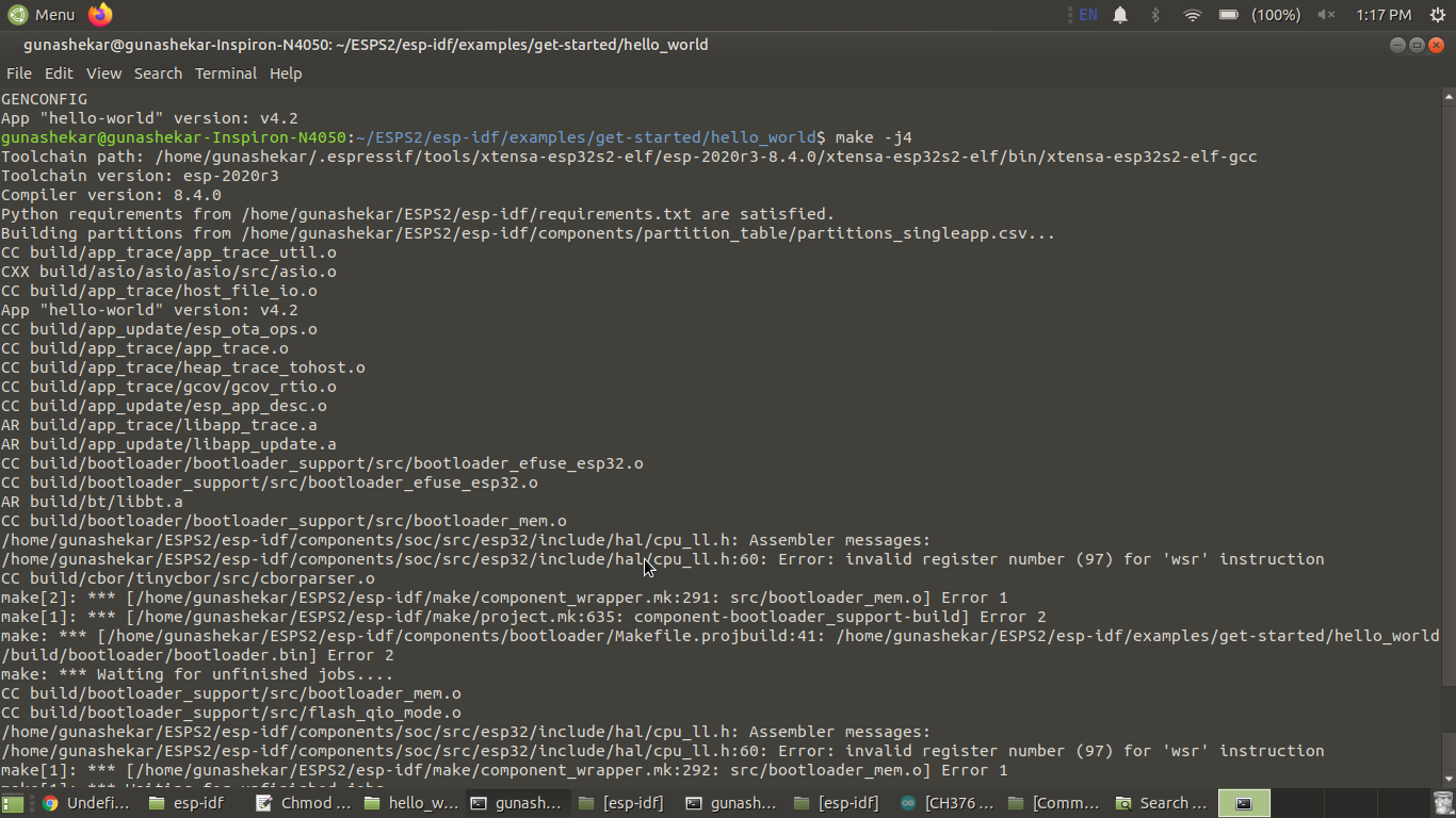 Error while building the hello_world in ESP32-S2 (IDFGH-4433) · Issue #6263 · espressif/esp-idf ...