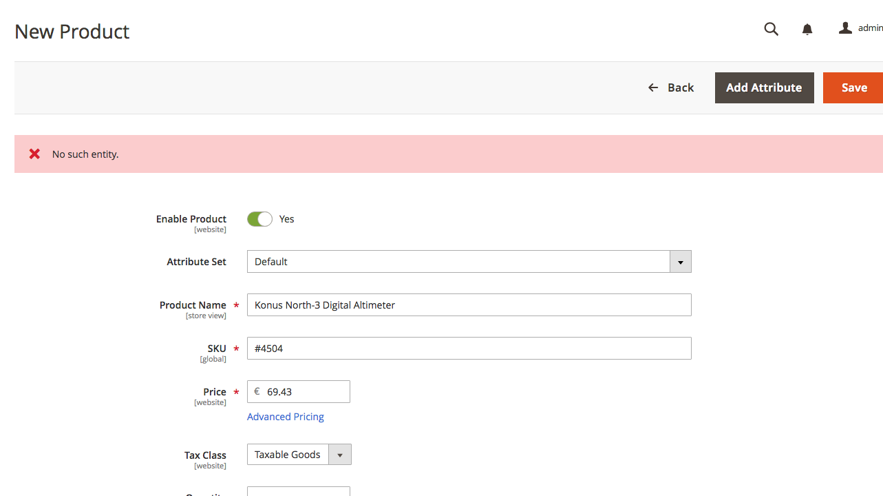 No such entity when add products · Issue #12588 · magento/magento2 · GitHub