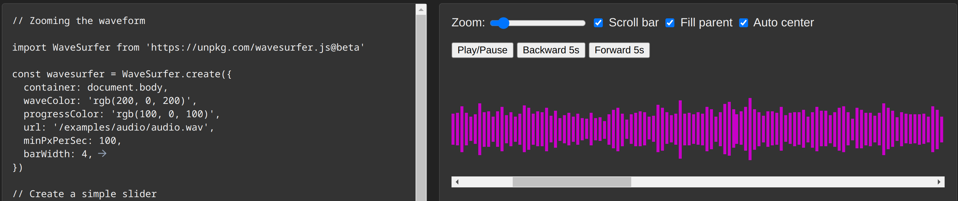 The gap between canvases is too narrow. · Issue #2845 · katspaugh/wavesurfer.js · GitHub