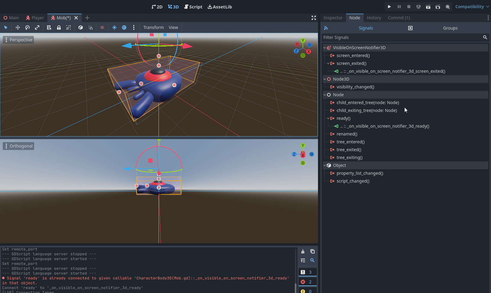 Connecting a signal to a method fails to generate template reciever in an external editor ...