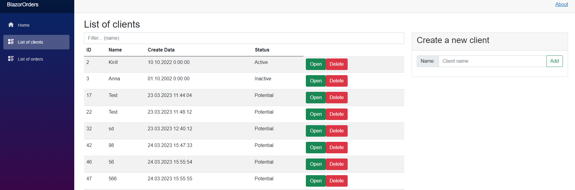 GitHub - Kaiserovich/BlazorOrders: The application is developed using ...