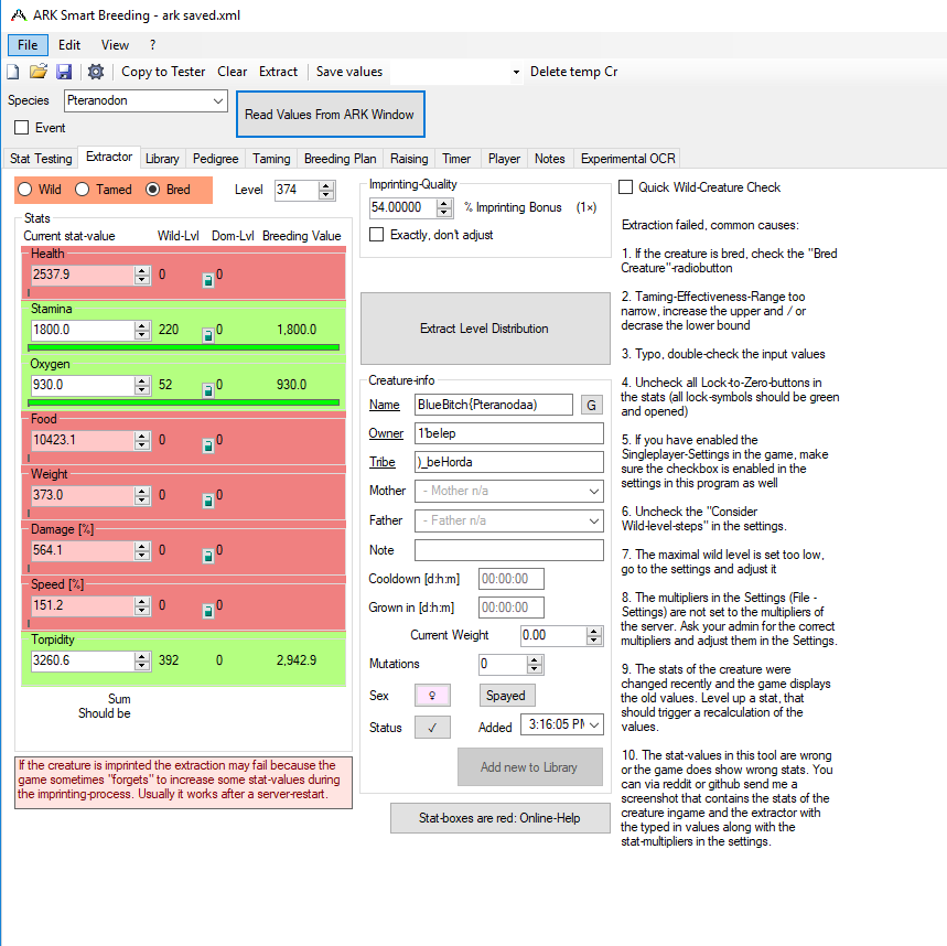 Extraction Issues · Issue #455 · cadon/ARKStatsExtractor · GitHub