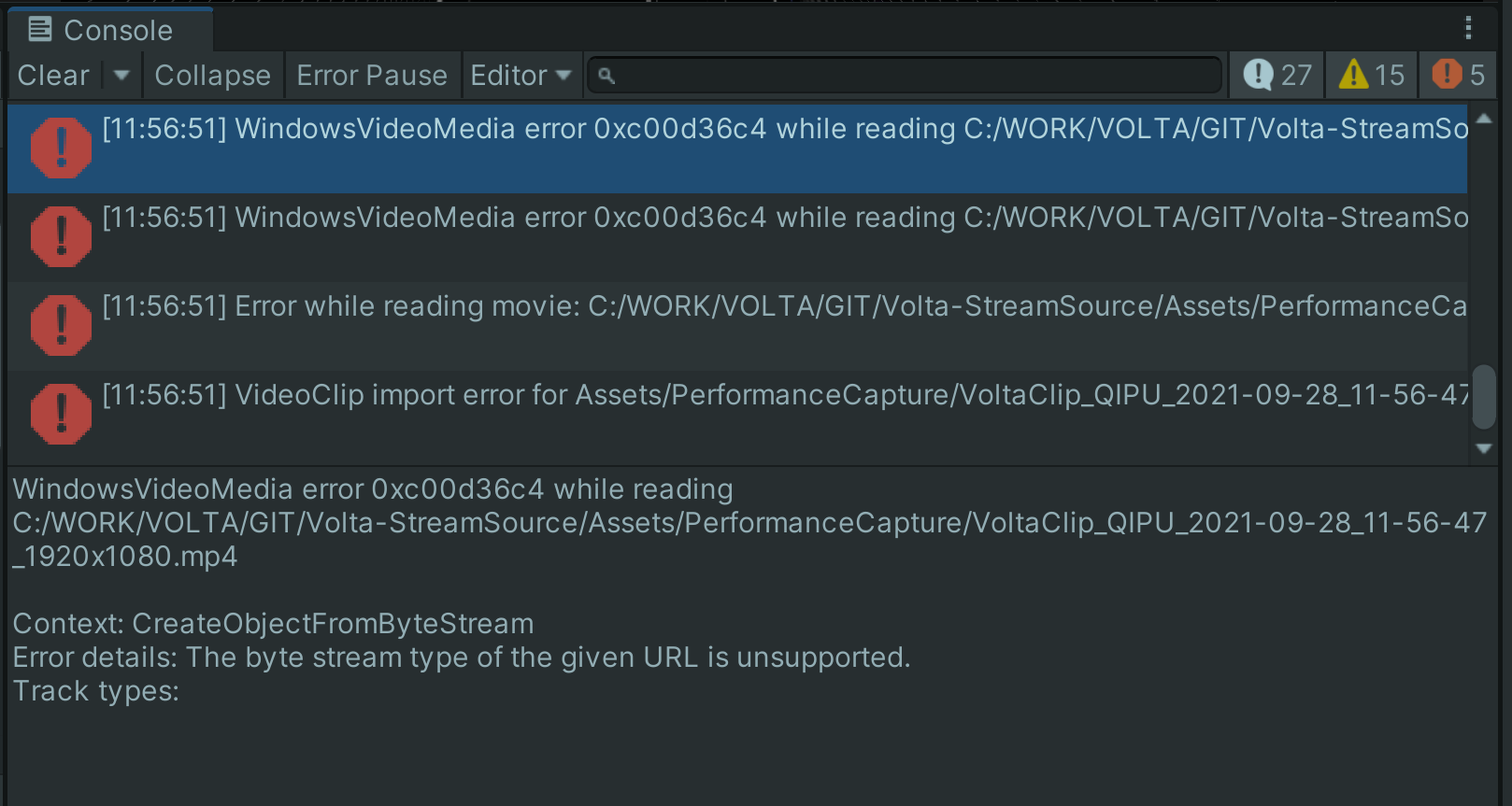 Crashes when saving video to Unity Assets folder · Issue #127 · RenderHeads/UnityPlugin ...