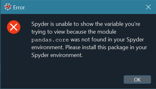 Variable Explorer Cant Open Pandas Dataframe · Issue 14724 · Spyder Idespyder · Github 