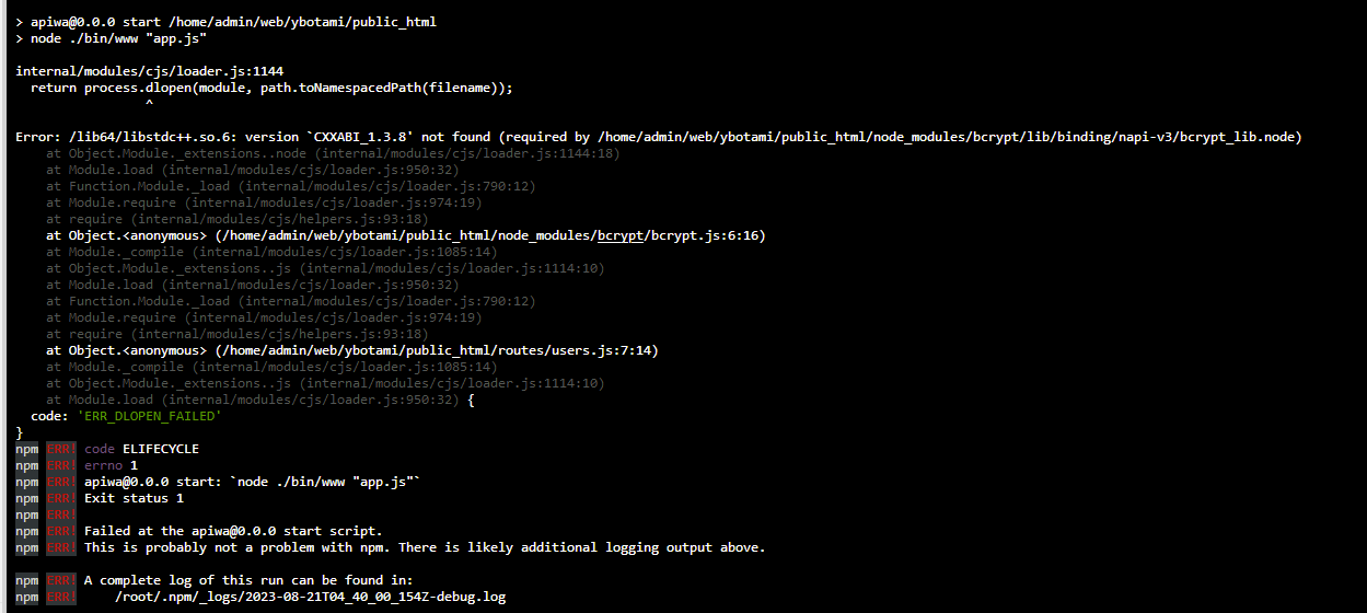 After update error Error: /lib64/libstdc++.so.6: version `CXXABI_1.3.8' not found (centos 7 ...