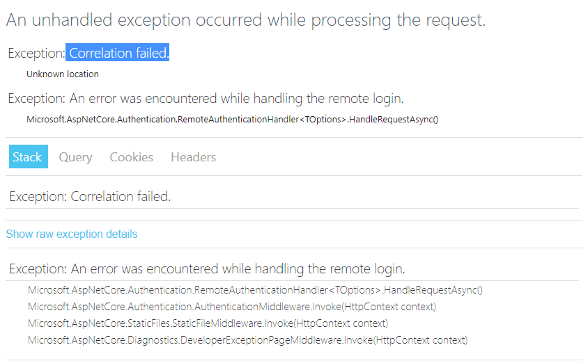 Correlation failed :: Cookie not found · Issue #3339 · DuendeArchive/IdentityServer4 · GitHub