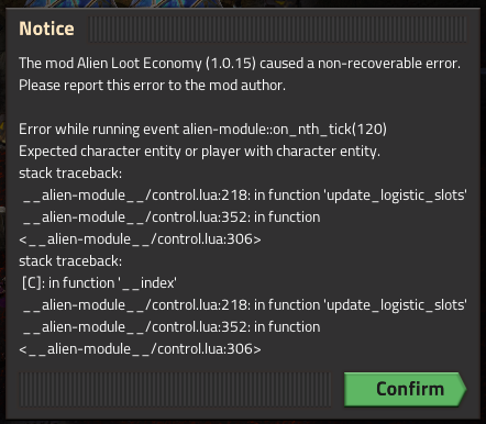 Multiplayer Crash · Issue #46 · renoth/factorio-alien-module · GitHub