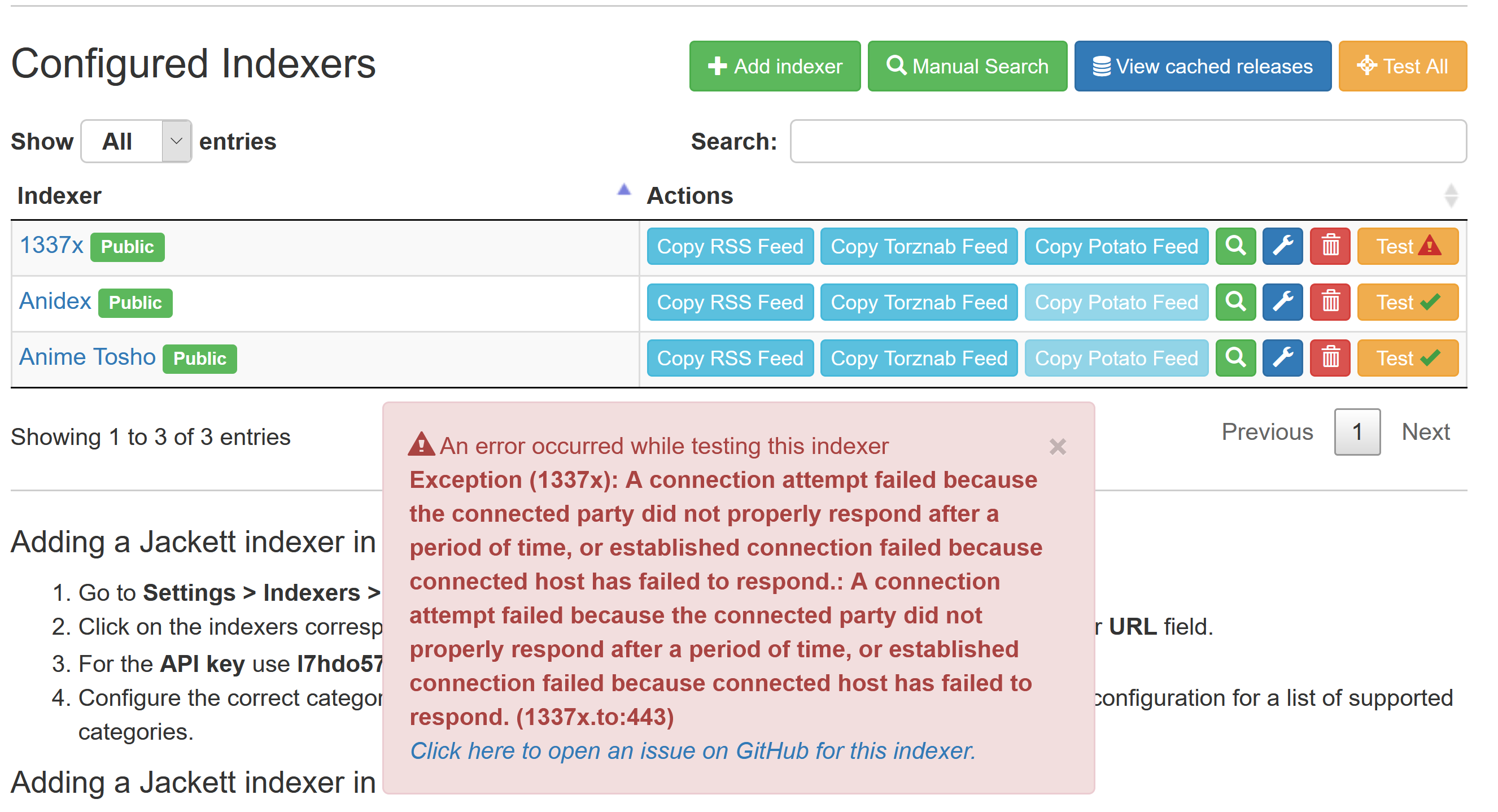 [1337x] Exception (1337x): A connection attempt failed because the connected party did not ...