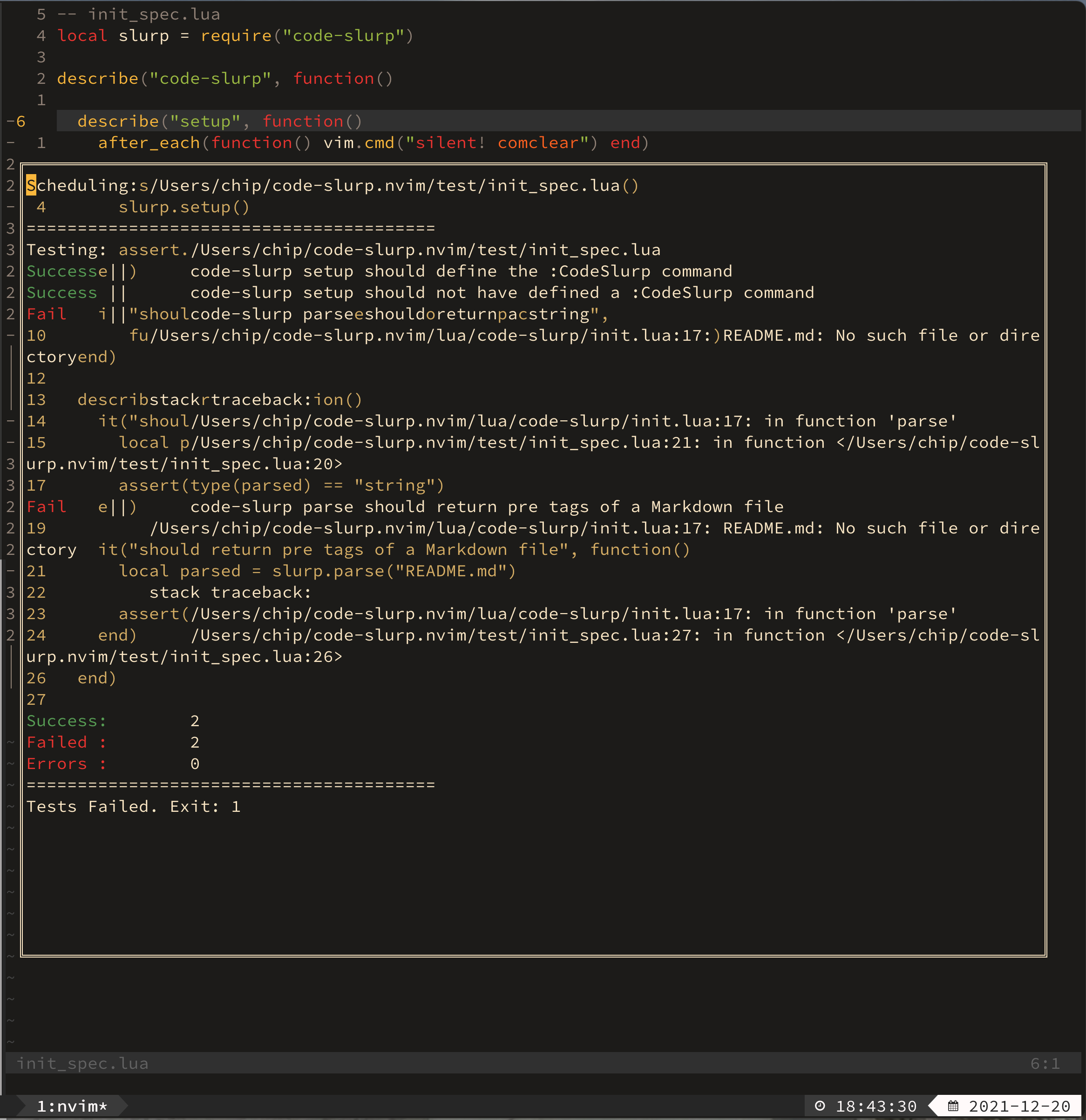 Test Output In Floating Window Difficult To Read · Issue 294 · Nvim Luaplenarynvim · Github