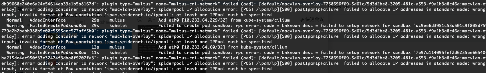cilium环境macvlan-overlay pod起不来 · Issue #84 · spidernet-io/cni-plugins · GitHub