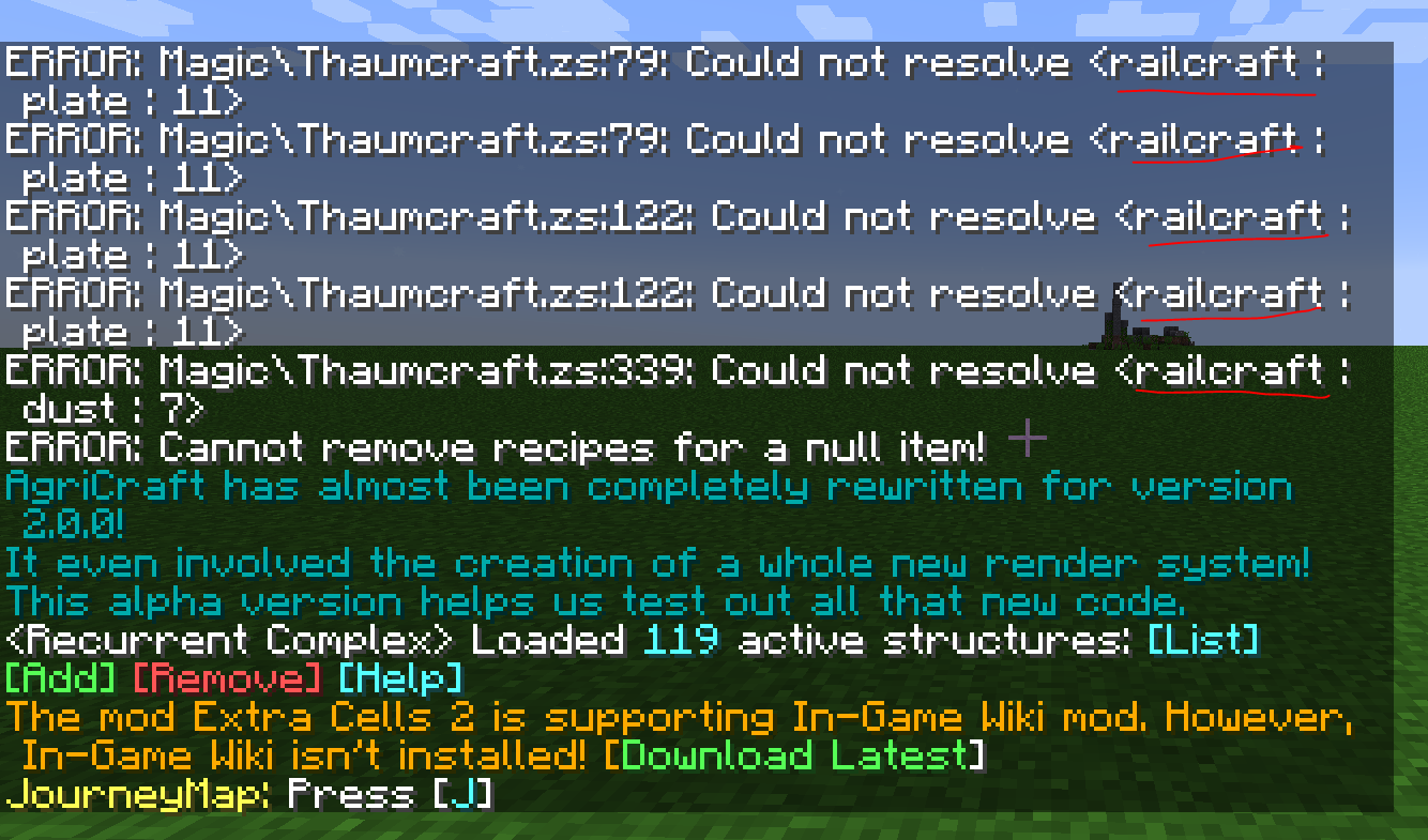 [1.1.6.1] Recipe in Thaumcraft.zs errors (railcraft items still in ...