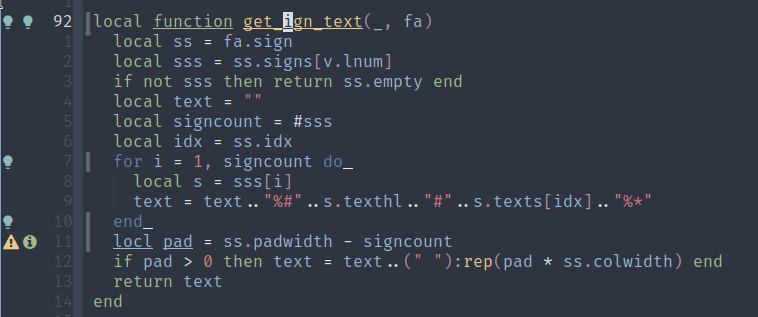 What about separating the sign columns into multiple? · Issue #9 · luukvbaal/statuscol.nvim · GitHub