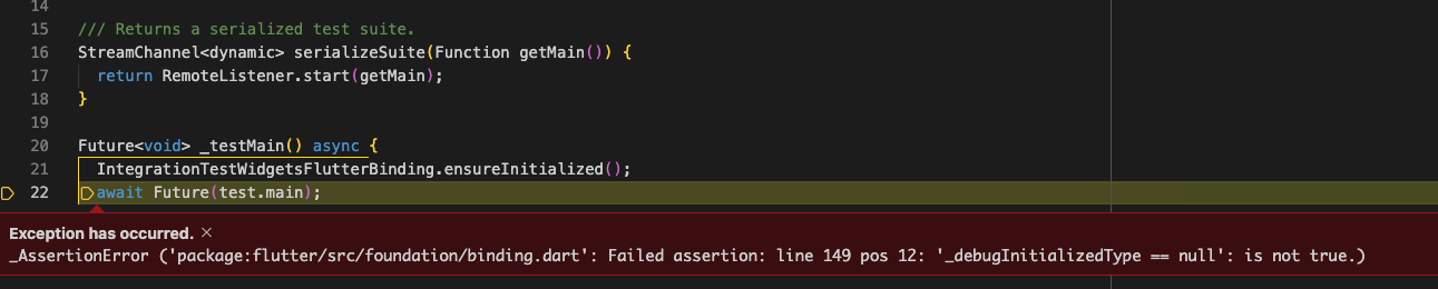 _debugInitializedType == null thrown while debugging patrol test and ...