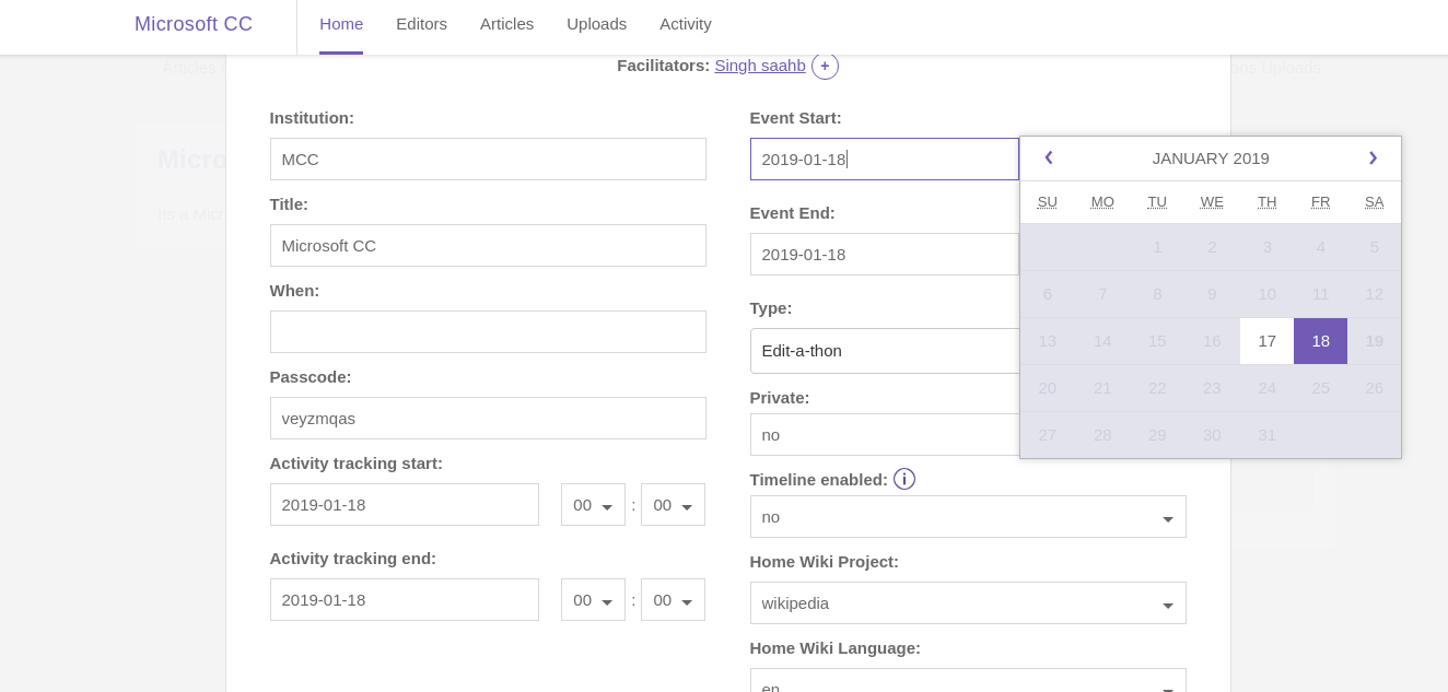 Event start and end date are confusing if activity start/end are set to ...