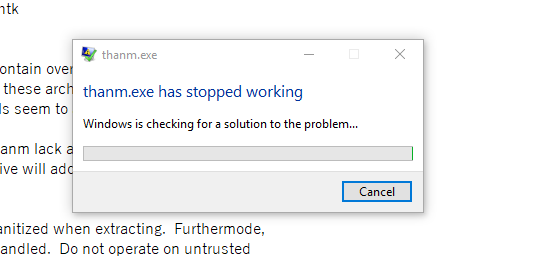 thanm.exe has stopped working · Issue #27 · thpatch/thtk · GitHub