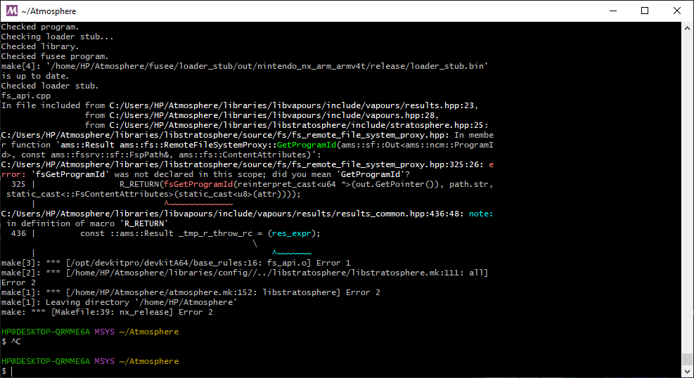 Fsgetprogramid Error When Compiled Atmosphere · Issue 2210