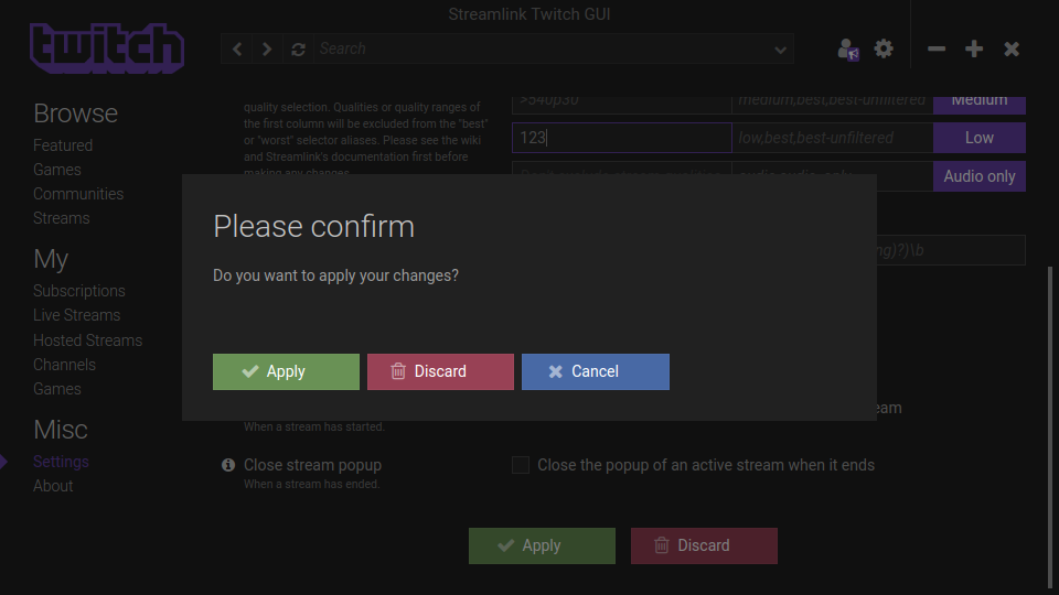 Annoying to change quality presets · Issue #654 · streamlink/streamlink-twitch-gui · GitHub