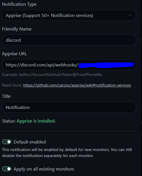 remove or rename "Apprise Notifications" on Apprise Notifications ...
