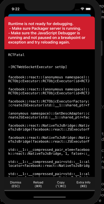 [ios] RN0.63.4 - 0.64.0 - runtime is not ready for debugging · Issue #31328 · facebook/react ...