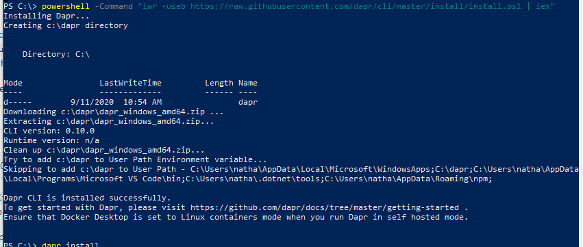 Issue Running Hello World on Windows · Issue #164 · dapr/cli · GitHub