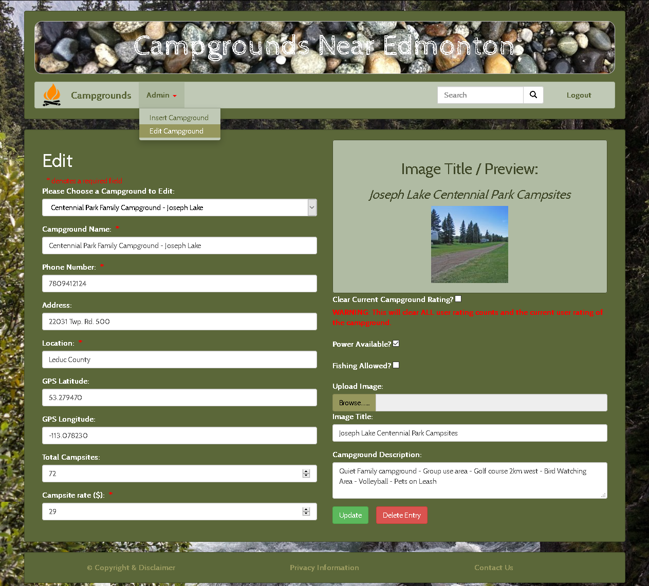 GitHub - jstewart4/PHP-MySQL-Project-Campgrounds-Near-Edmonton: This is a project is a catalog ...