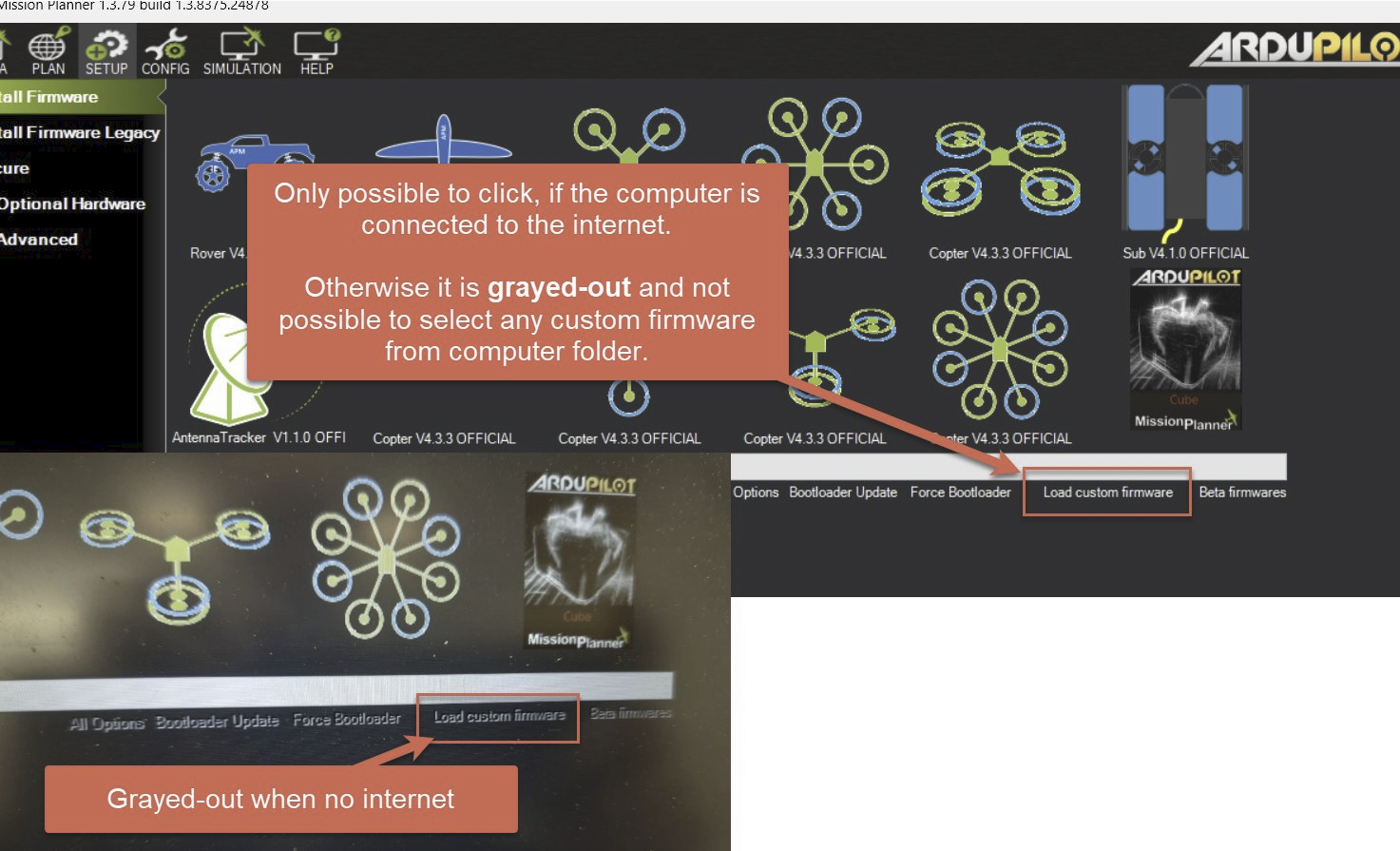 Installing Custom Firmware Without Active Internet Connection Is Not Possible Casue The Action
