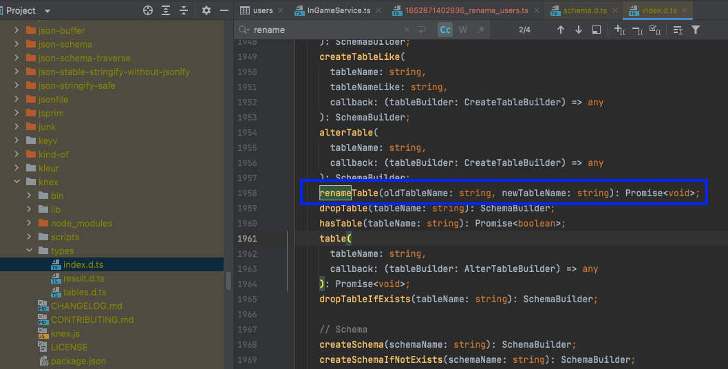 renameTable not working, throws ER_TABLE_EXISTS_ERROR · Issue #841 · adonisjs/lucid · GitHub