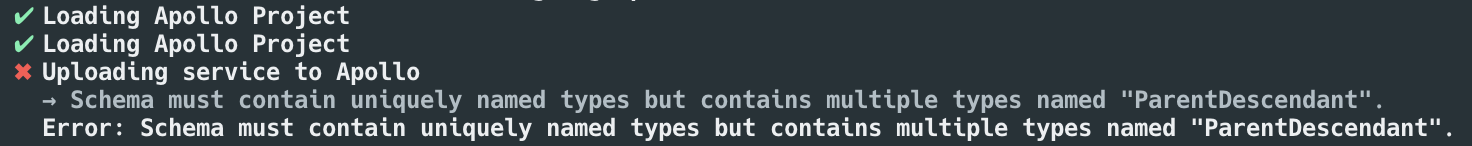 Valid schema with interface implements interface fails to upload ...