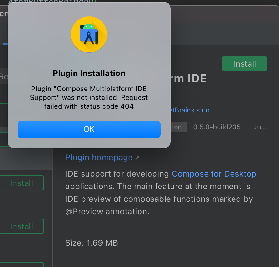 Compose Preview Plugin Wont Install On As Bumblebee · Issue 847 · Jetbrainscompose