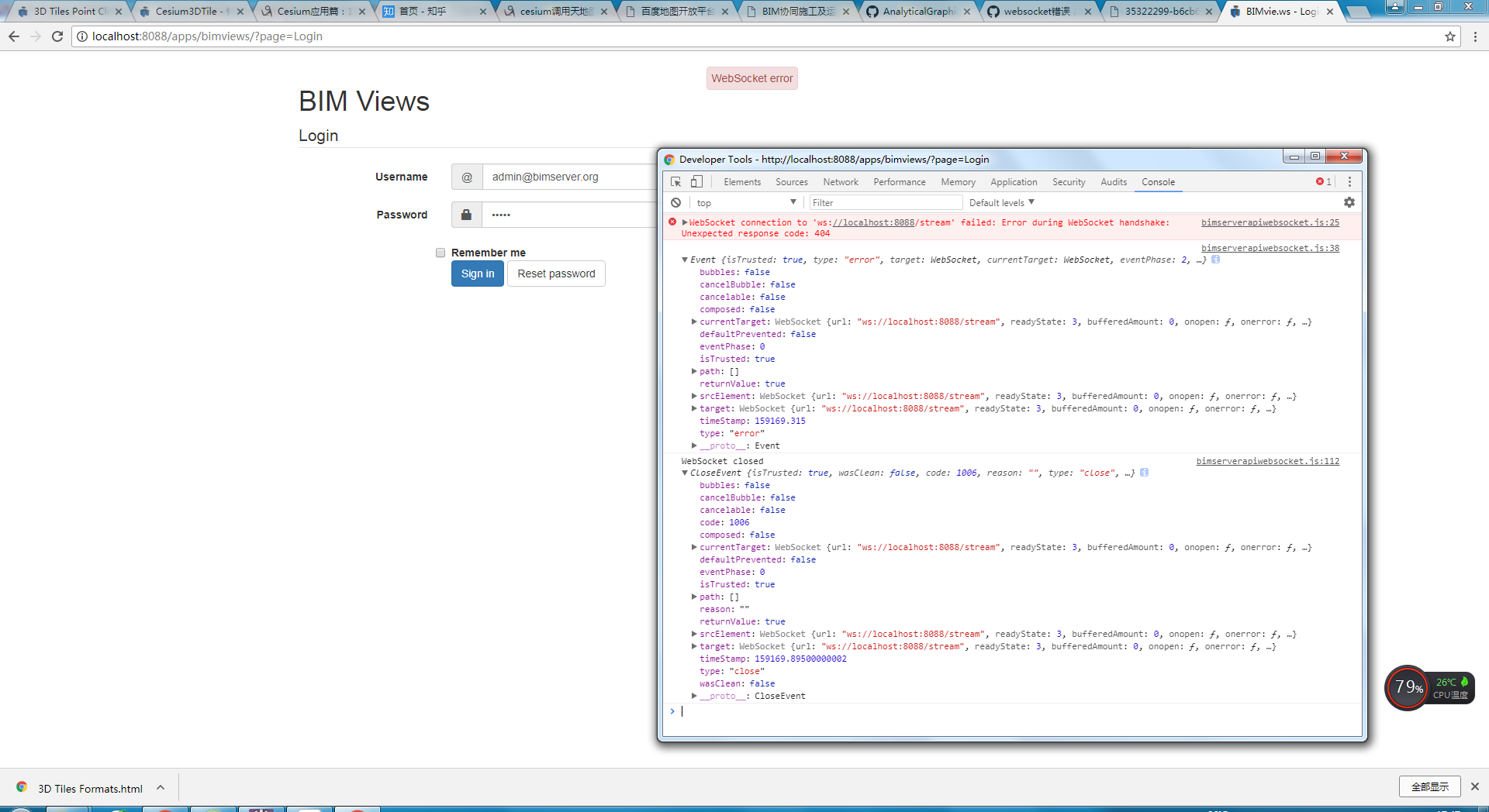 websocket error and always checkin in progress · Issue #692 · opensourceBIM/BIMserver · GitHub
