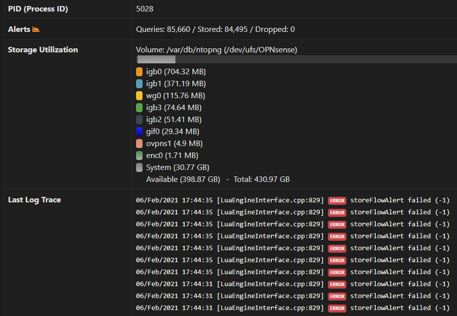 ERROR: [LuaEngineInterface.cpp:829] - storeFlowAlert failed · Issue #5024 · ntop/ntopng · GitHub