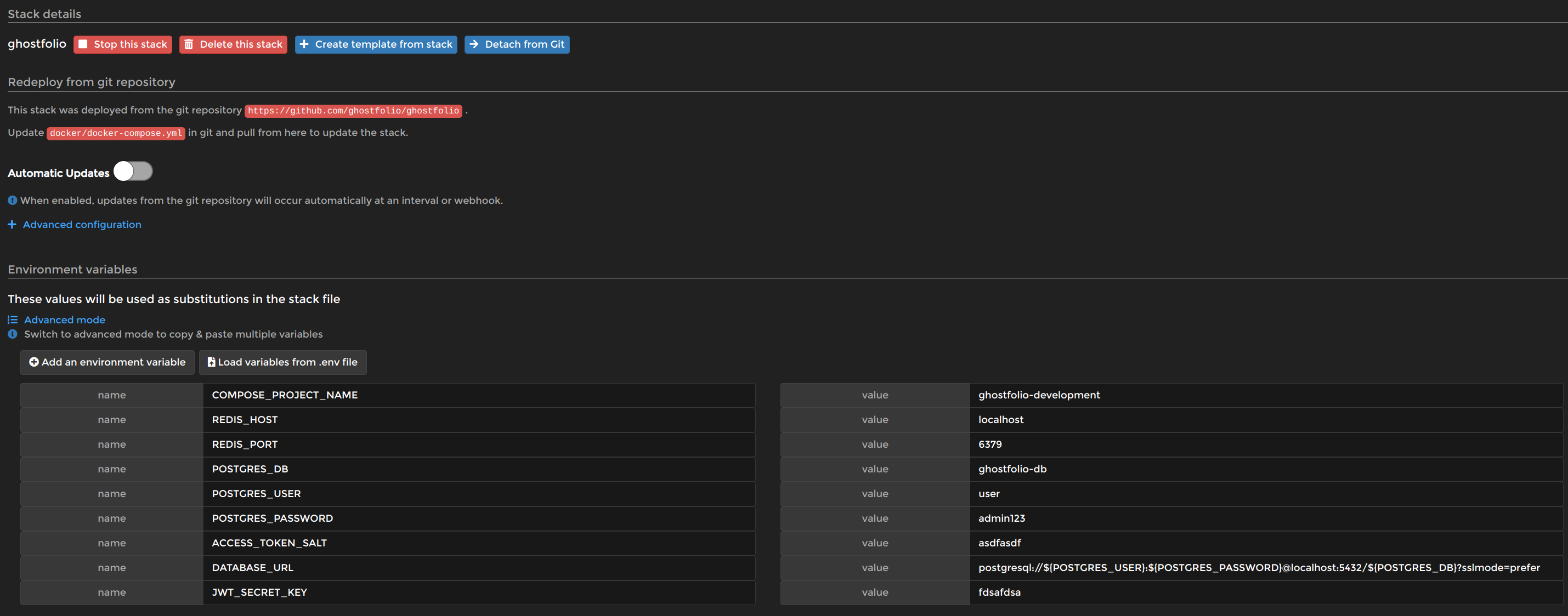 Help on portainer install · Issue #1251 · ghostfolio/ghostfolio · GitHub