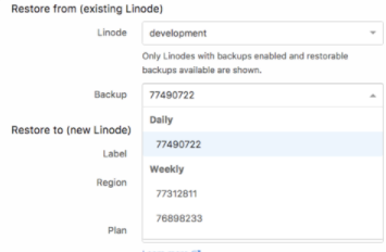 Restore from Backups should use dates or snapshot labels (not ids ...