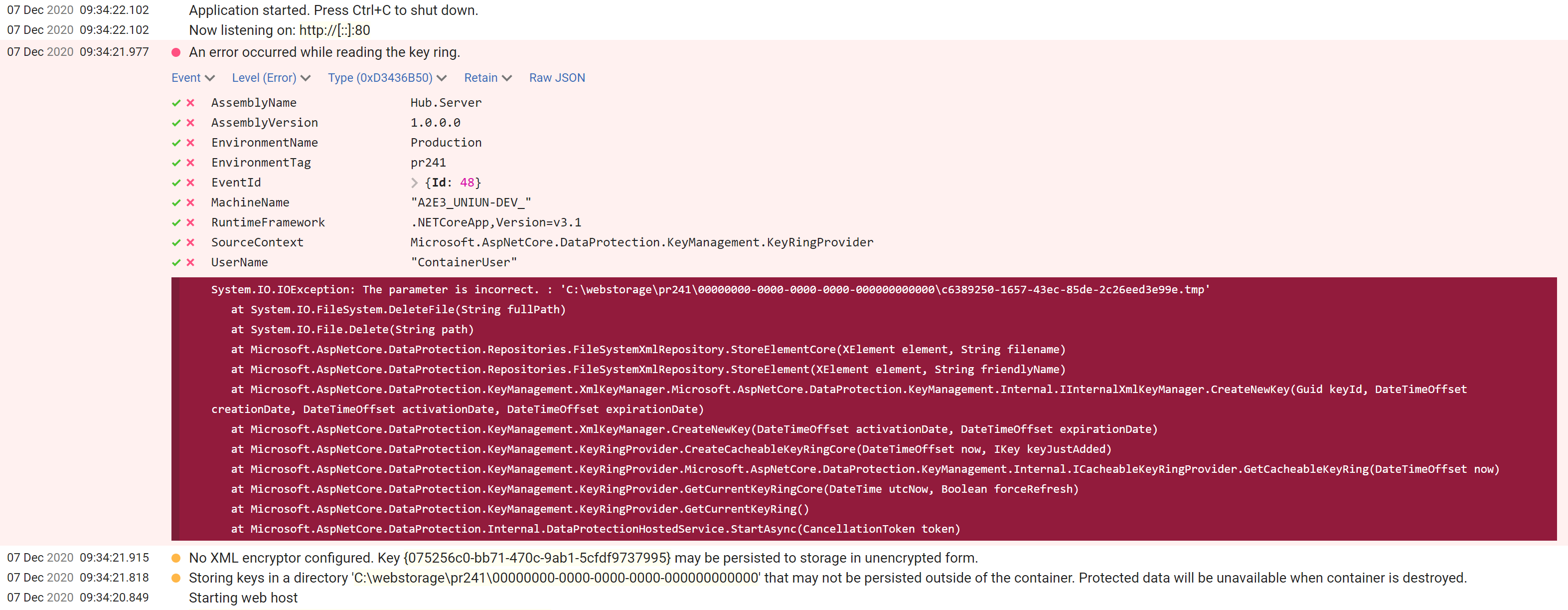 Dataprotection Issue On New Azure App Service Plan Pv3 Tier · Issue 28472 · Dotnet Aspnetcore