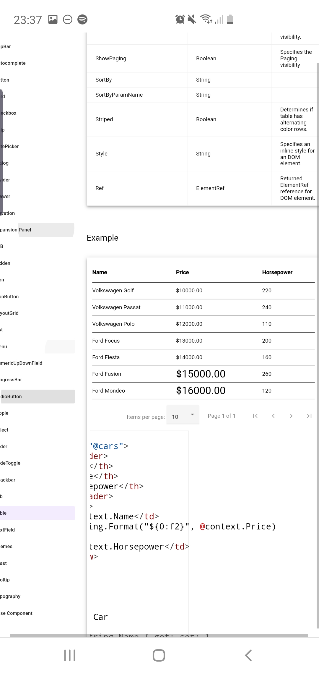 Table font size bug when changing paging · Issue #109 · SamProf/MatBlazor · GitHub