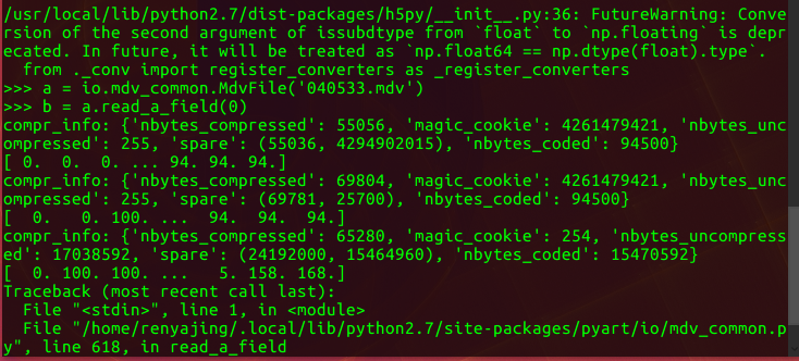 Mdv read problem use pyart.io.mdv_common.MdvFile() · Issue #760 · ARM-DOE/pyart · GitHub
