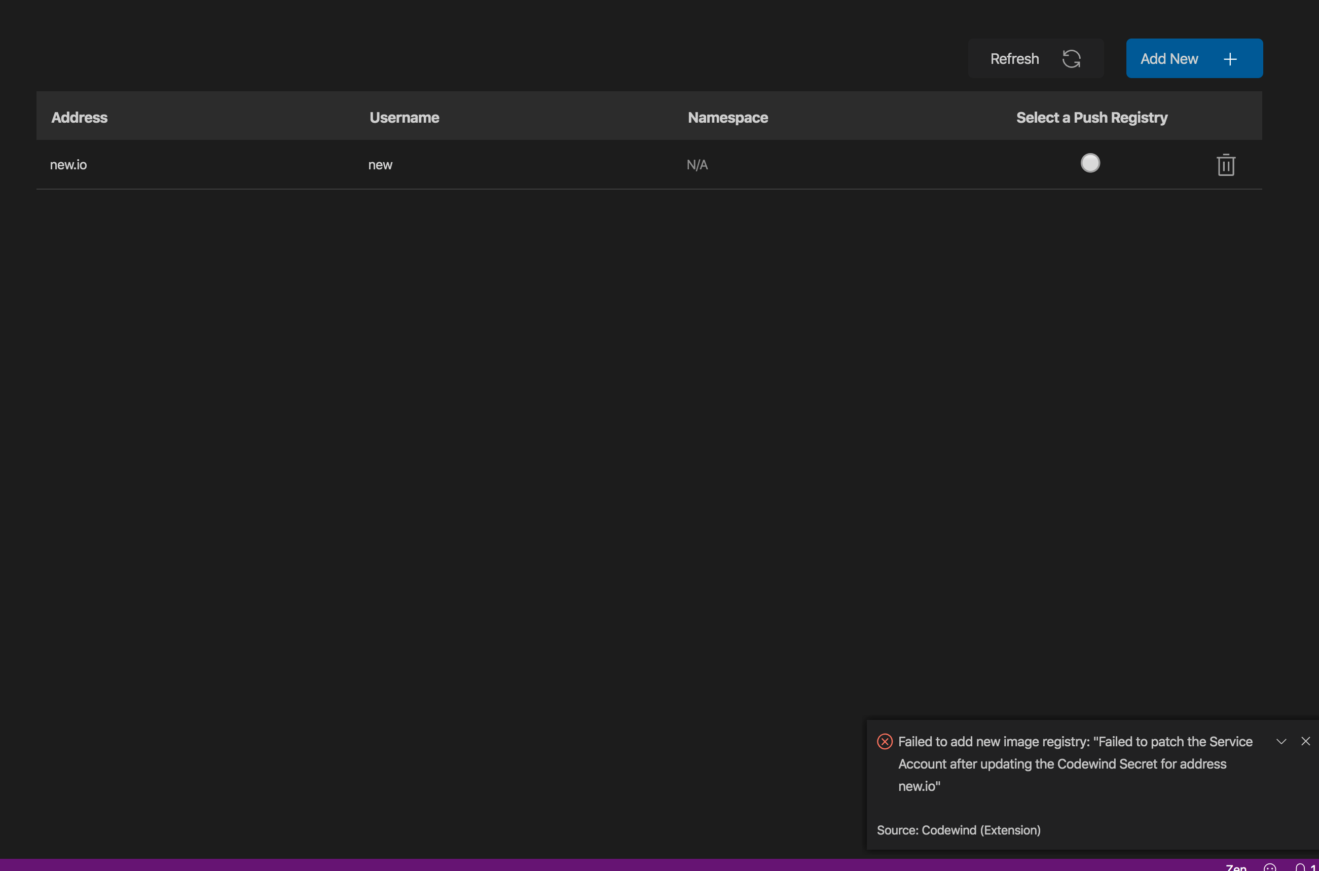 Fix Registrysecrets Api Error Handling · Issue 1412 · Eclipse Archived