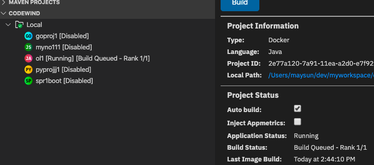 Build status hangs with (build queued - rank 1/1) · Issue #2474 · eclipse-archived/codewind · GitHub