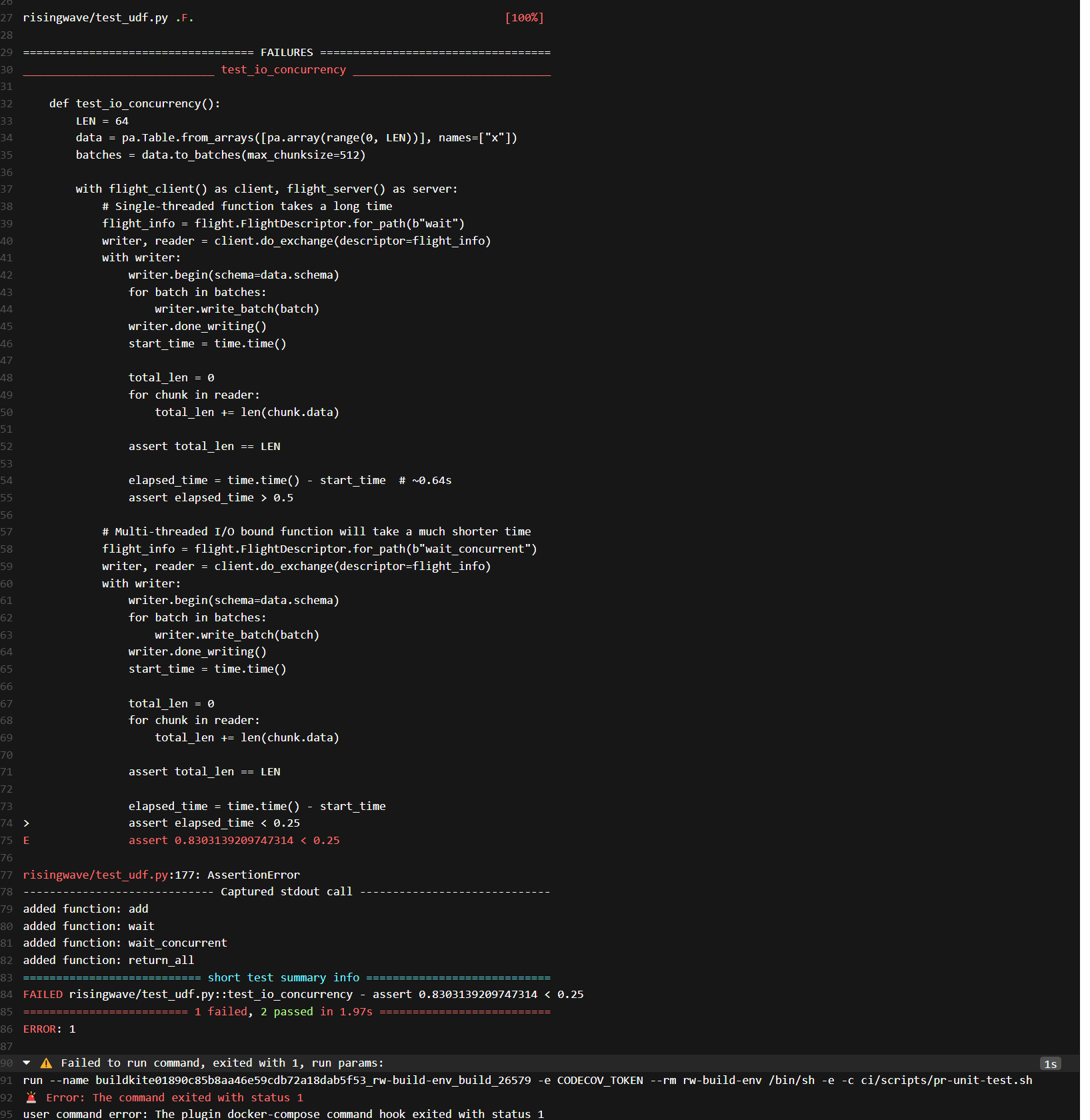 Python Udf Test Failed In Ci · Issue 10677 · Risingwavelabsrisingwave · Github 