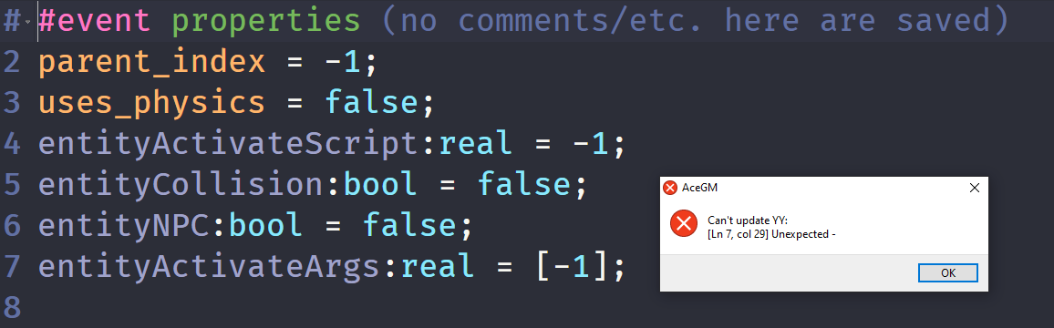 Can't update YY: unexpected - · Issue #150 · YellowAfterlife/GMEdit ...