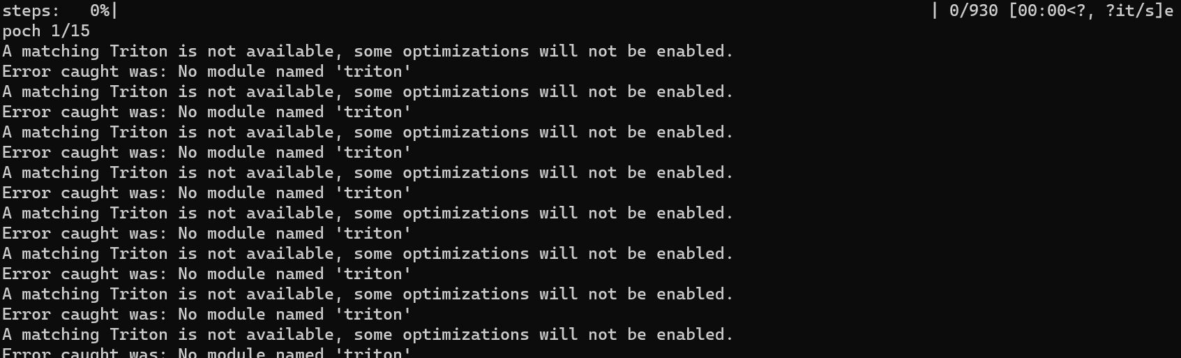 A Matching Triton Is Not Available Some Optimizations Will Not Be Enablederror Caught Was No 5331