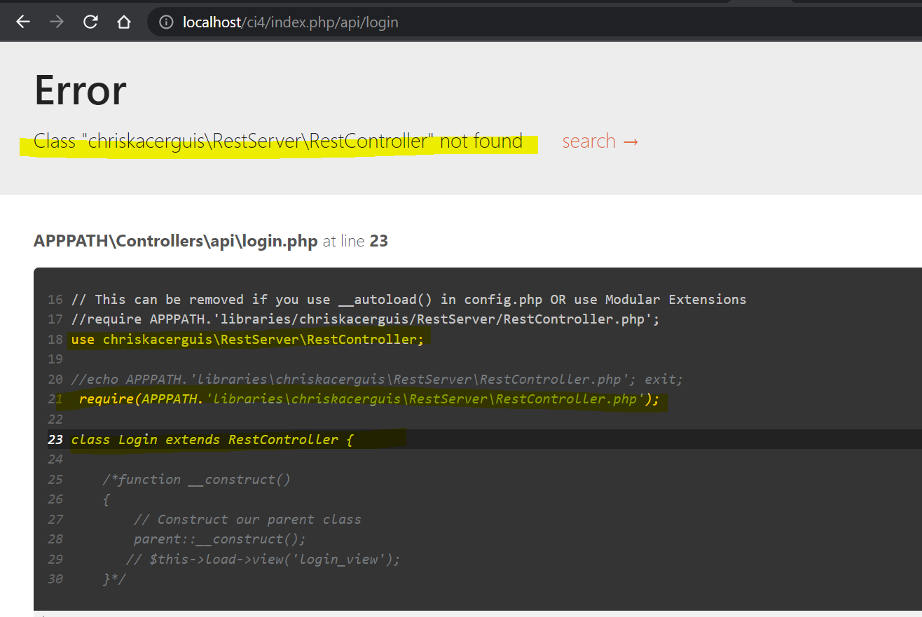 Class 'chriskacerguis\RestServer\RestController' not found · Issue #1089 · chriskacerguis ...