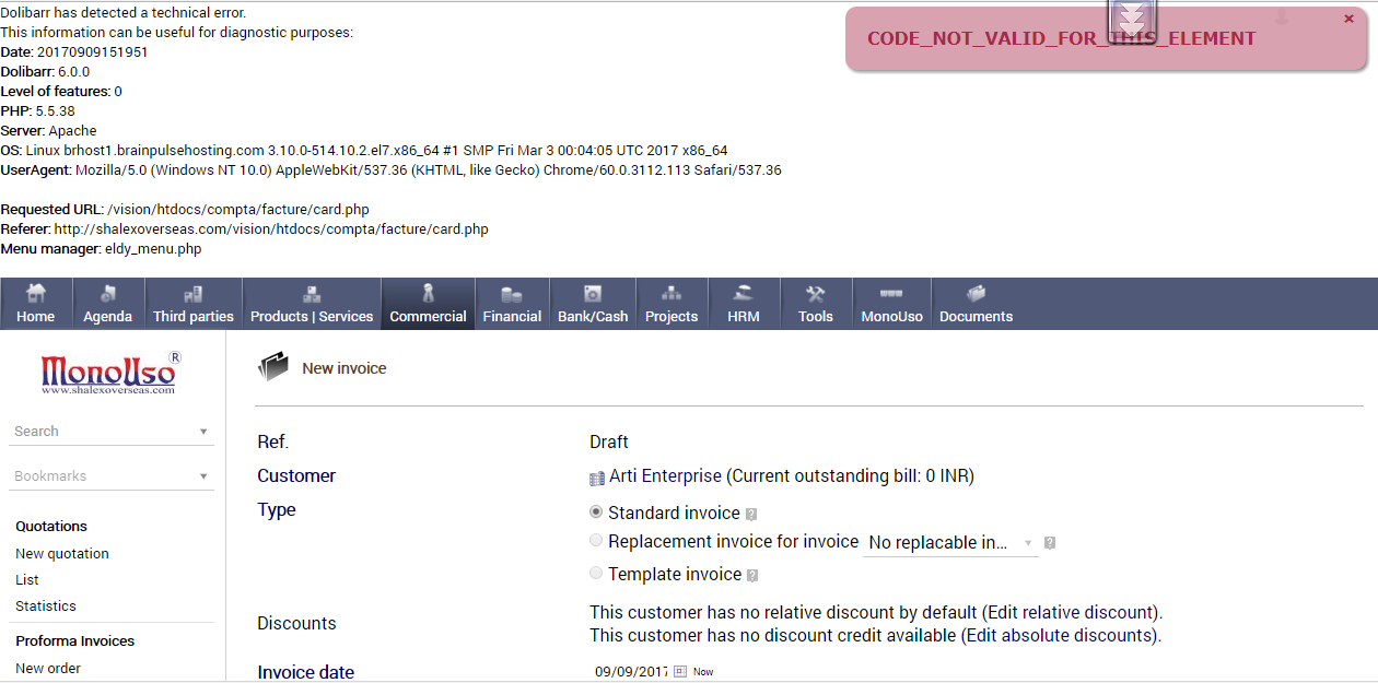 Error creating invoice from Shipment or Customer Order · Issue #7364 · Dolibarr/dolibarr · GitHub