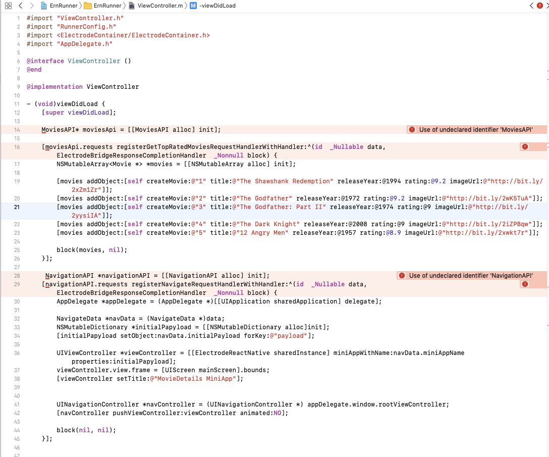 Use of undeclared identifier 'NavigationAPI' iOS runner · Issue #976 · electrode-io/electrode ...