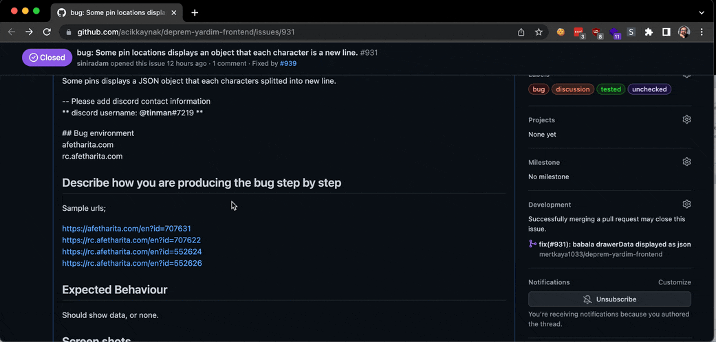 bug: seems like fix pushed for #931 is caused to another error · Issue #960 · acikyazilimagi ...