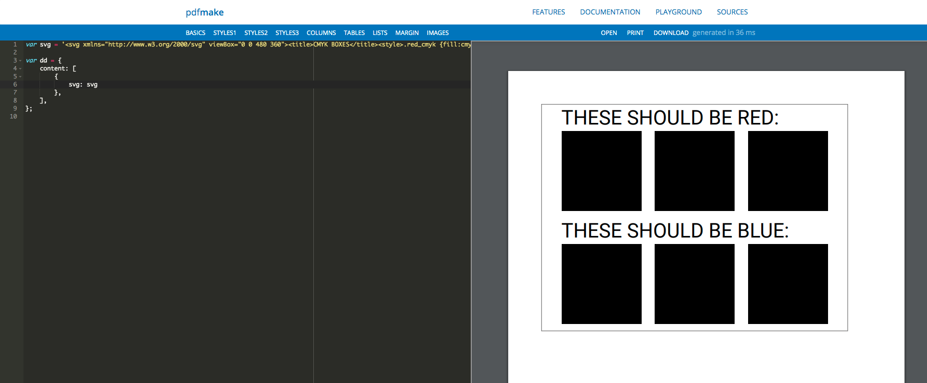Unable to print CMYK svg · Issue #2101 · bpampuch/pdfmake · GitHub