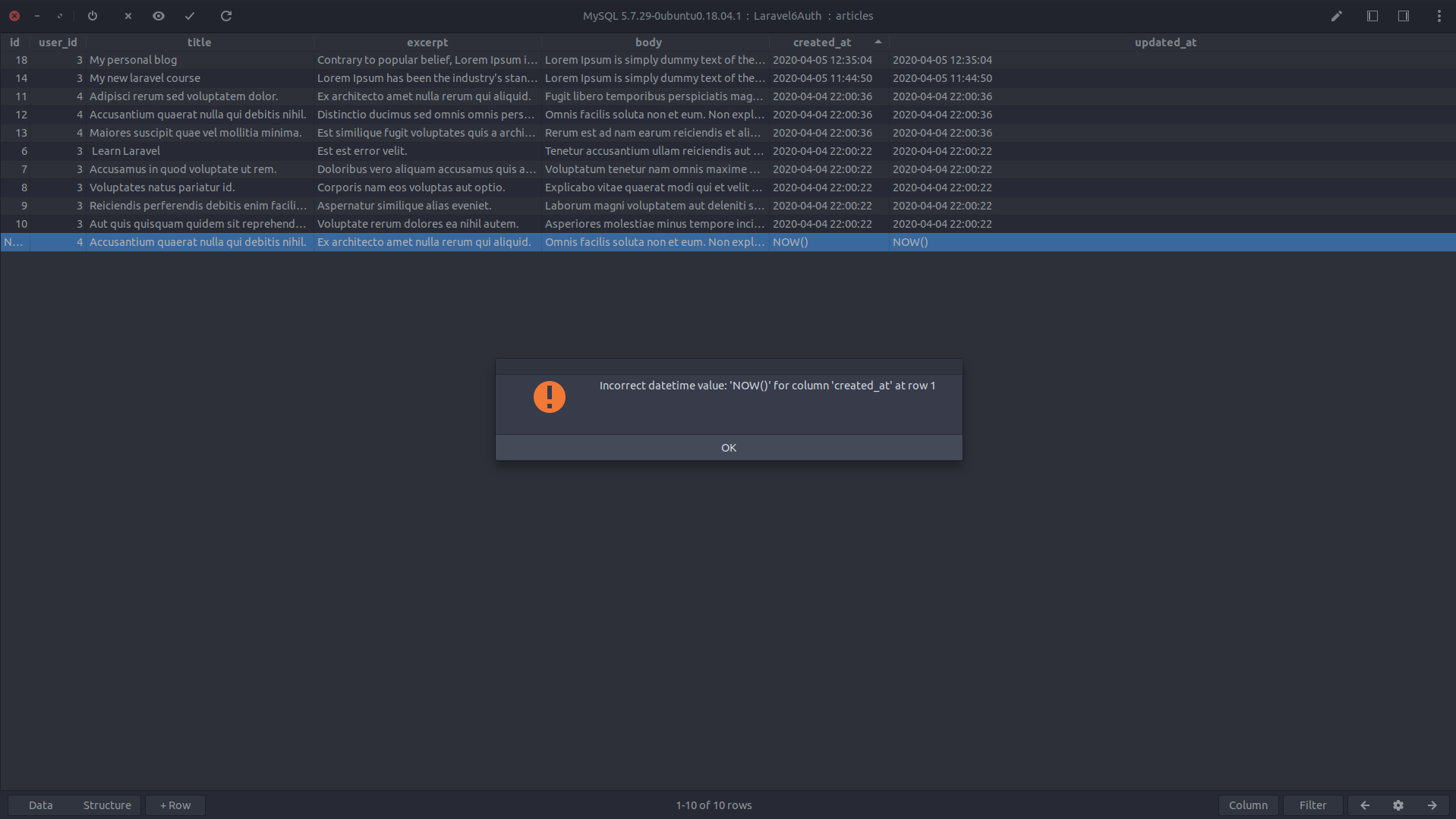 Can't use 'NOW()' in datetime columns · Issue #49 · TablePlus/TablePlus-Linux · GitHub